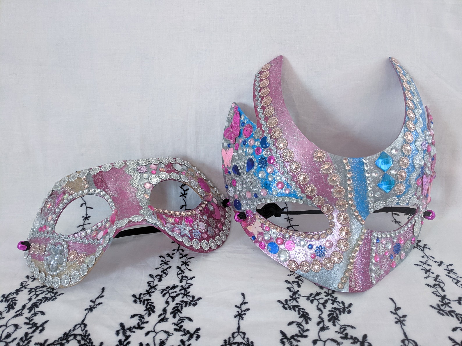 Couples Masquerade Mask Set | Halloween Mask Pair | Carnival Mask Set ...