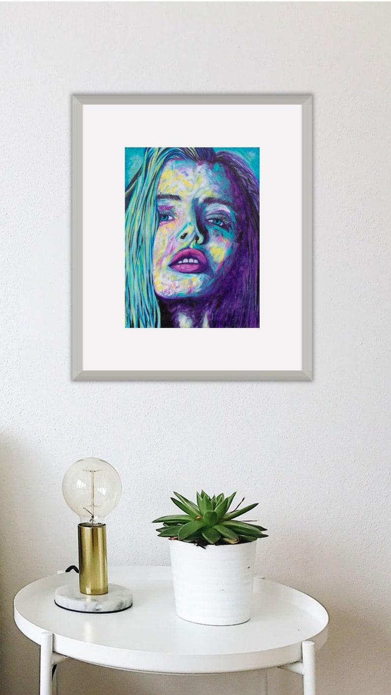 Colorful Girl Portrait Emotional Art Abstract Female Painting Woman ...