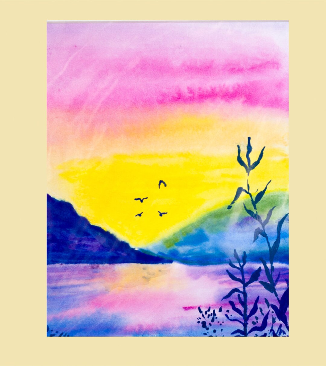 Sunrise on the Horizon Drawing - Etsy