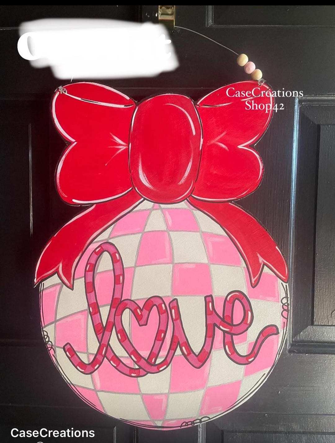 Handcrafted Valentine's Day Disco Ball Door Hanger, Wooden Love Sign - Etsy
