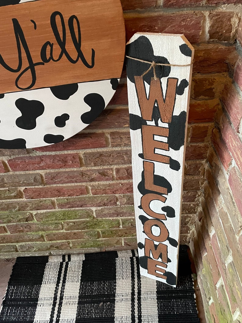 Cow Print Door Hanger and Porch Leaner - Etsy