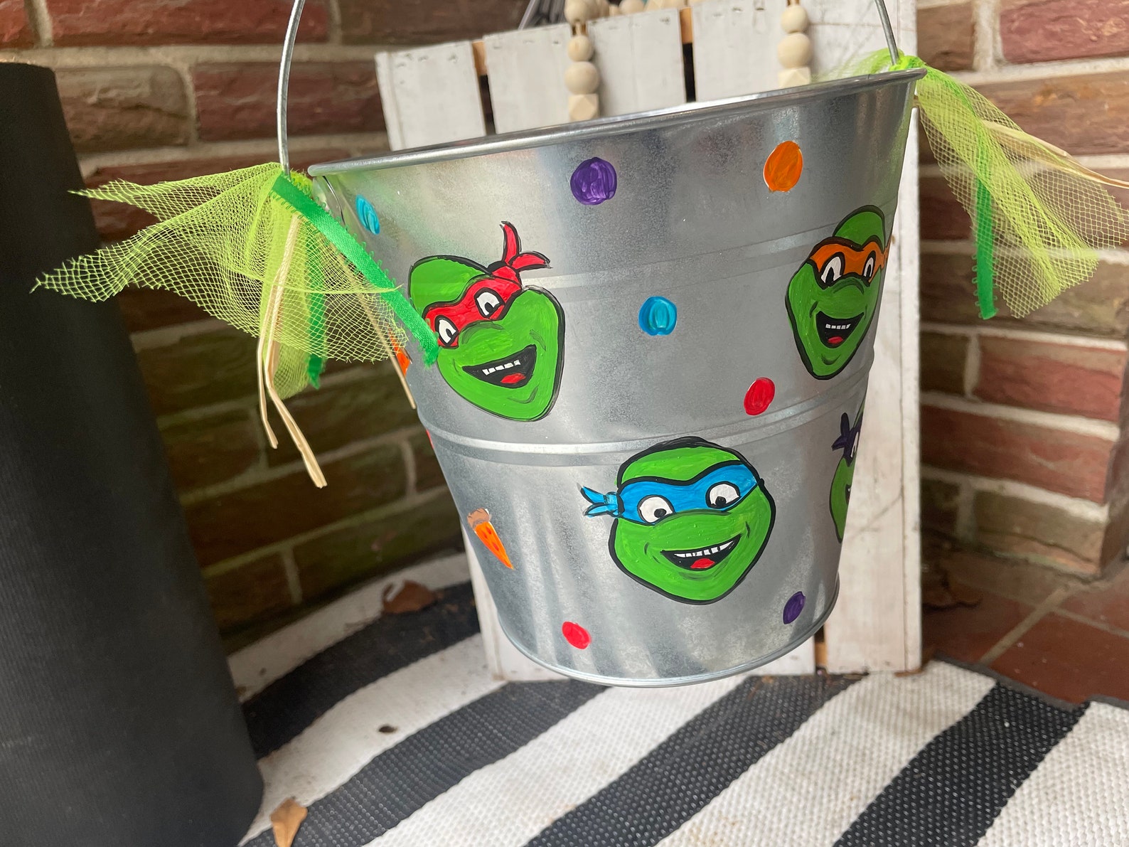 Painted Personalized Buckets, Easter Baskets, Galvanized Metal Easter Buckets, Hand Painted ...