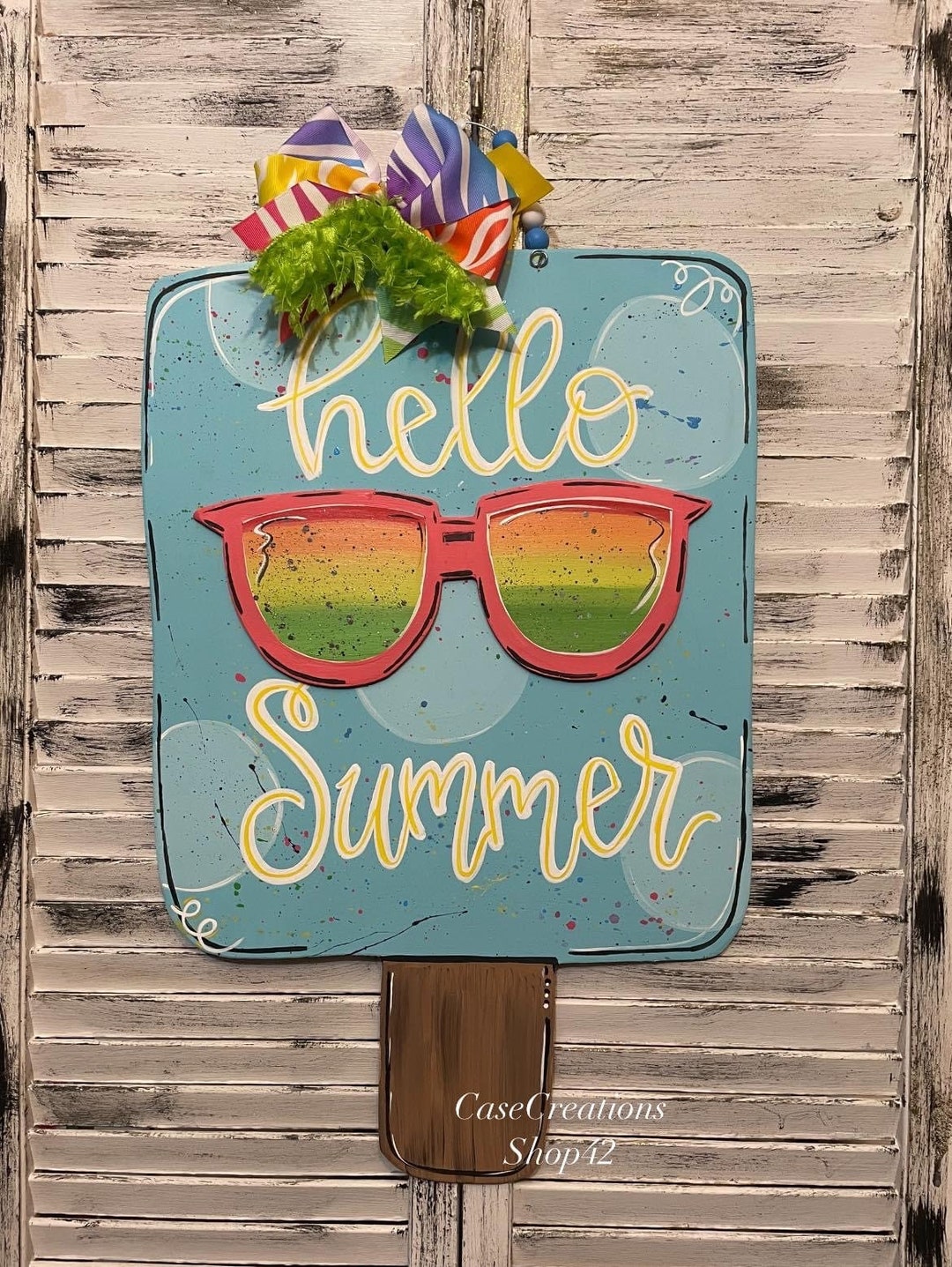 Popsicle Door Hanger, Summer Door Hanger, Popsicle Sign, Hello Summer ...
