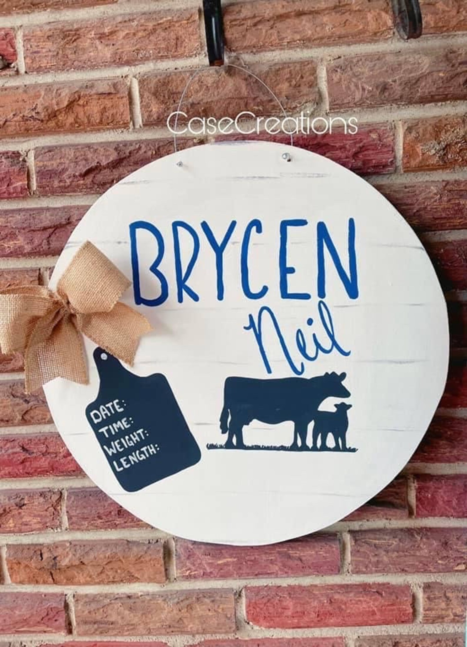 Baby Boy Hospital Sign, Blue Baby Door Hanger, Cow Skull Baby Door,baby ...