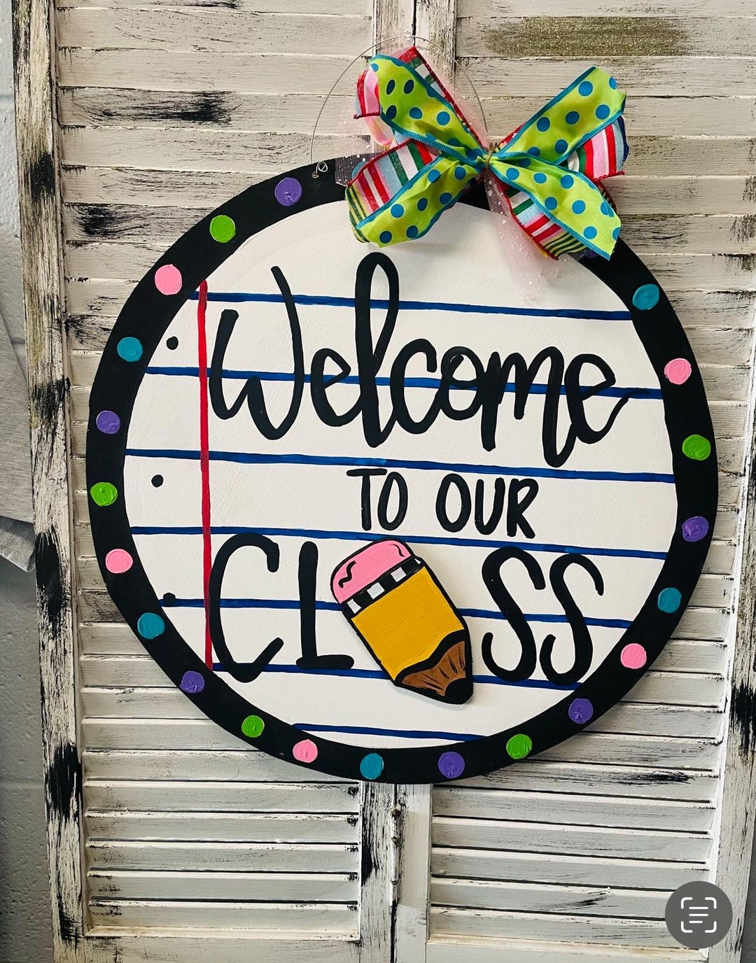 Teacher Door Hanger for Classroom, Interchangeable Pieces for Seasons ...