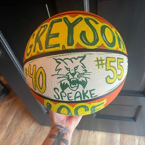 Personalized Basketball, Handpainted Basketball, Custom Sports Logo ...