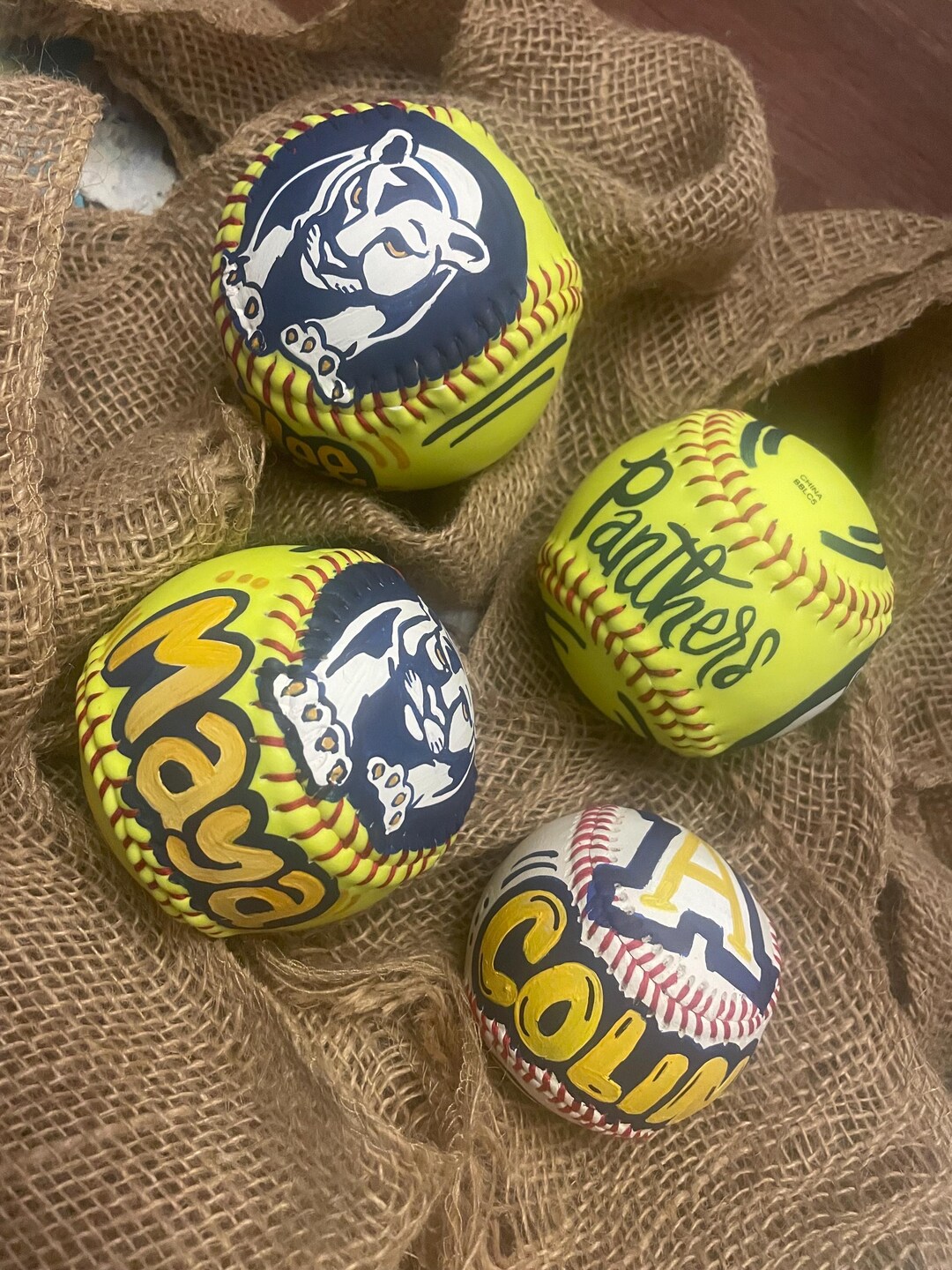 Painted Softball, Customized Softball, Personalized Softball ...