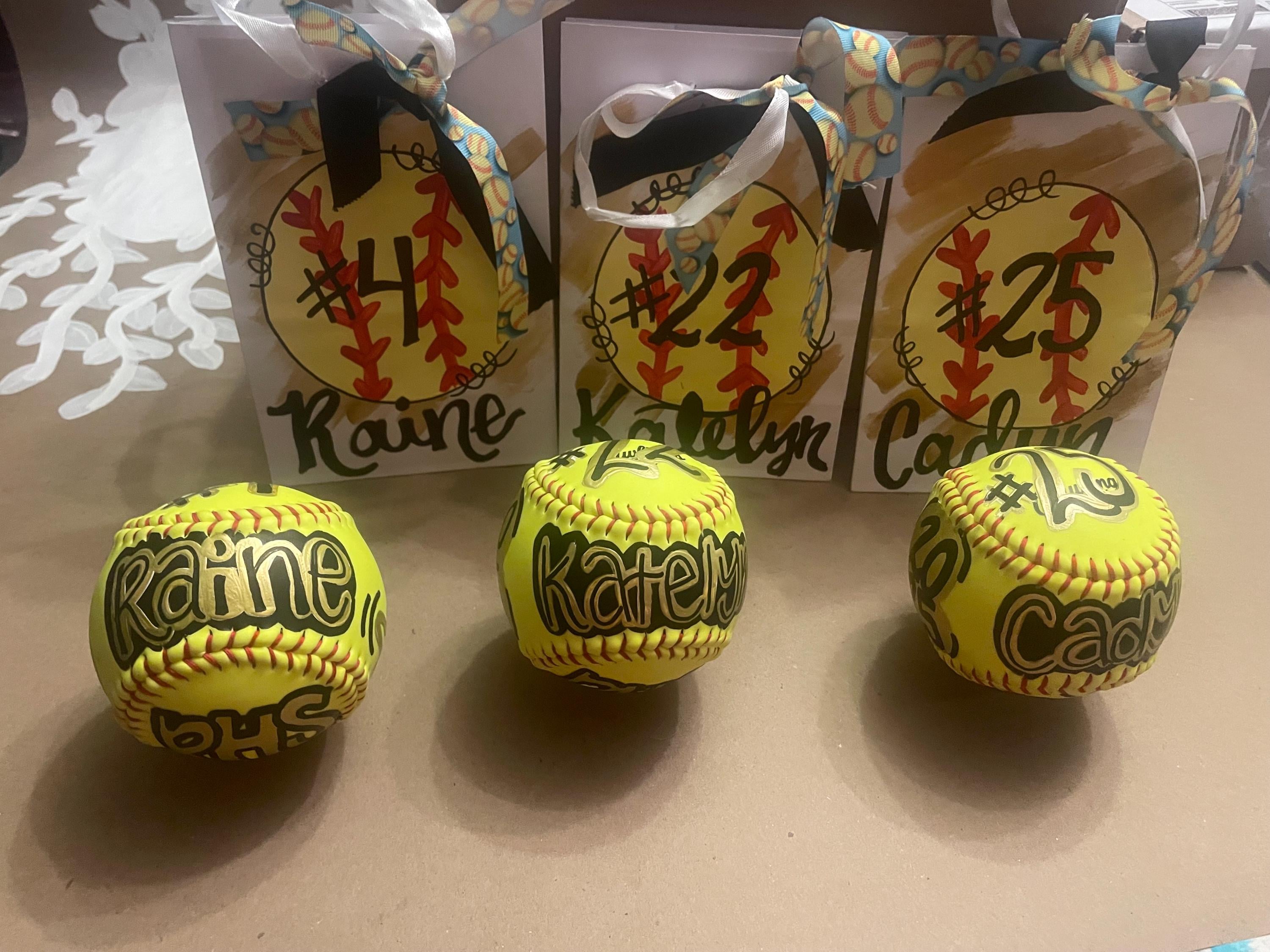 Painted Softball, Customized Softball, Personalized Softball ...