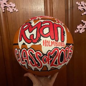 Handpainted Personalized Basketball, Custom Team Logo Decor - Etsy
