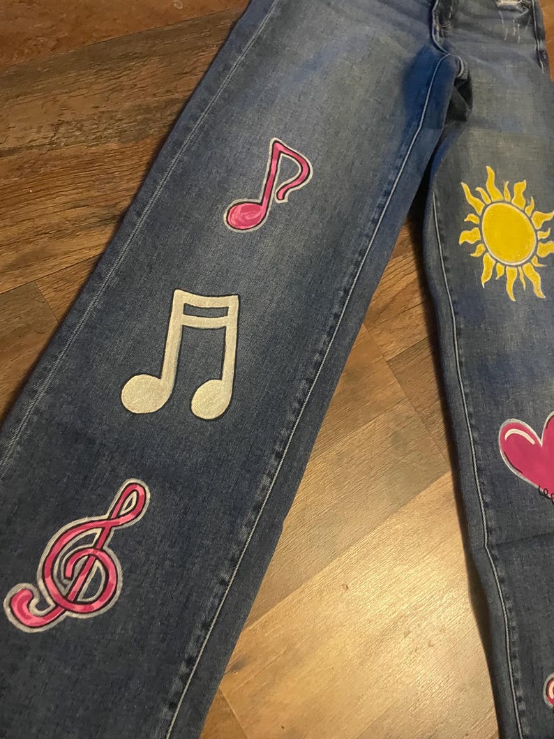 Painted Jeans, Custom Jeans, Hand Painted Jeans, Senior Jeans, Spirit ...
