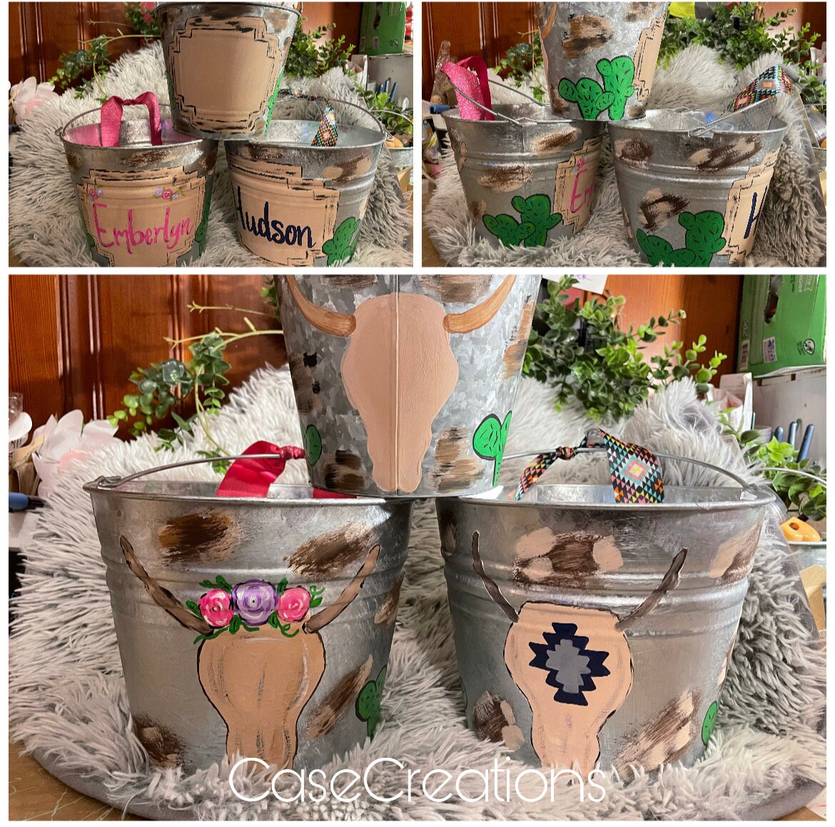 Personalized Easter Buckets, Galvanized Metal Easter Buckets, Hand ...