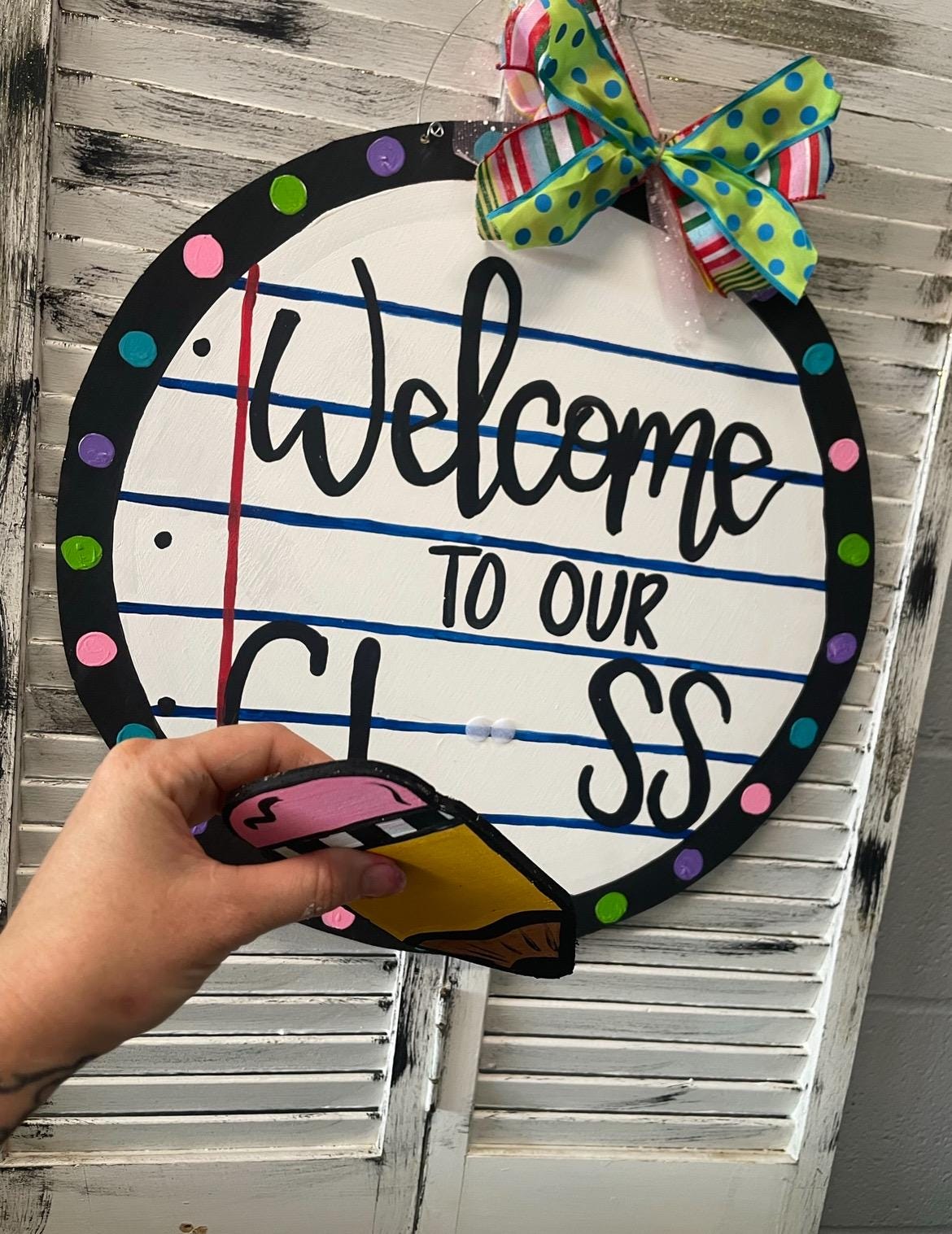 Teacher Door Hanger for Classroom, Interchangeable Pieces for Seasons ...