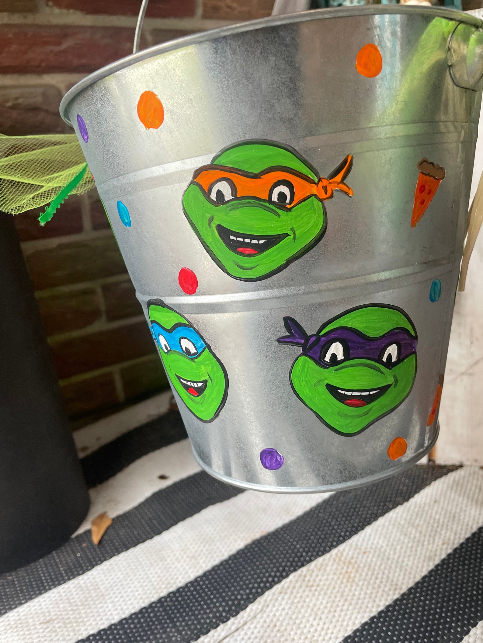 Painted Personalized Buckets, Easter Baskets, Galvanized Metal Easter Buckets, Hand Painted ...