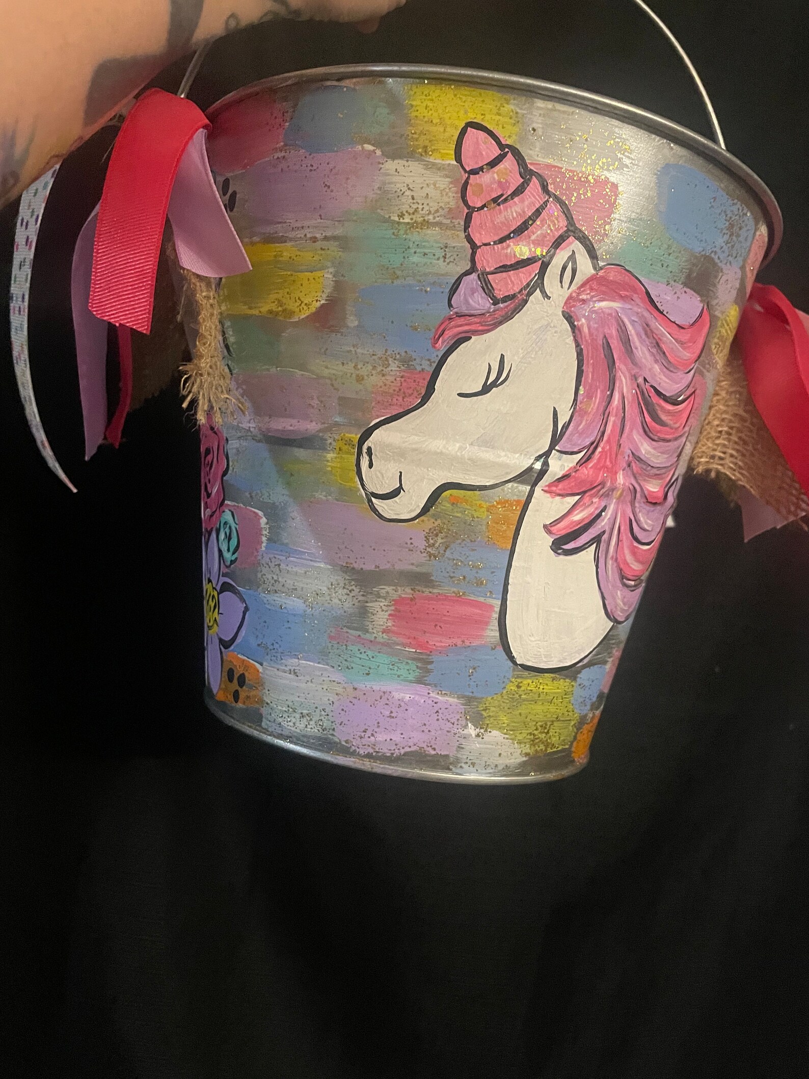 Painted Personalized Buckets, Easter Baskets, Galvanized Metal Easter ...