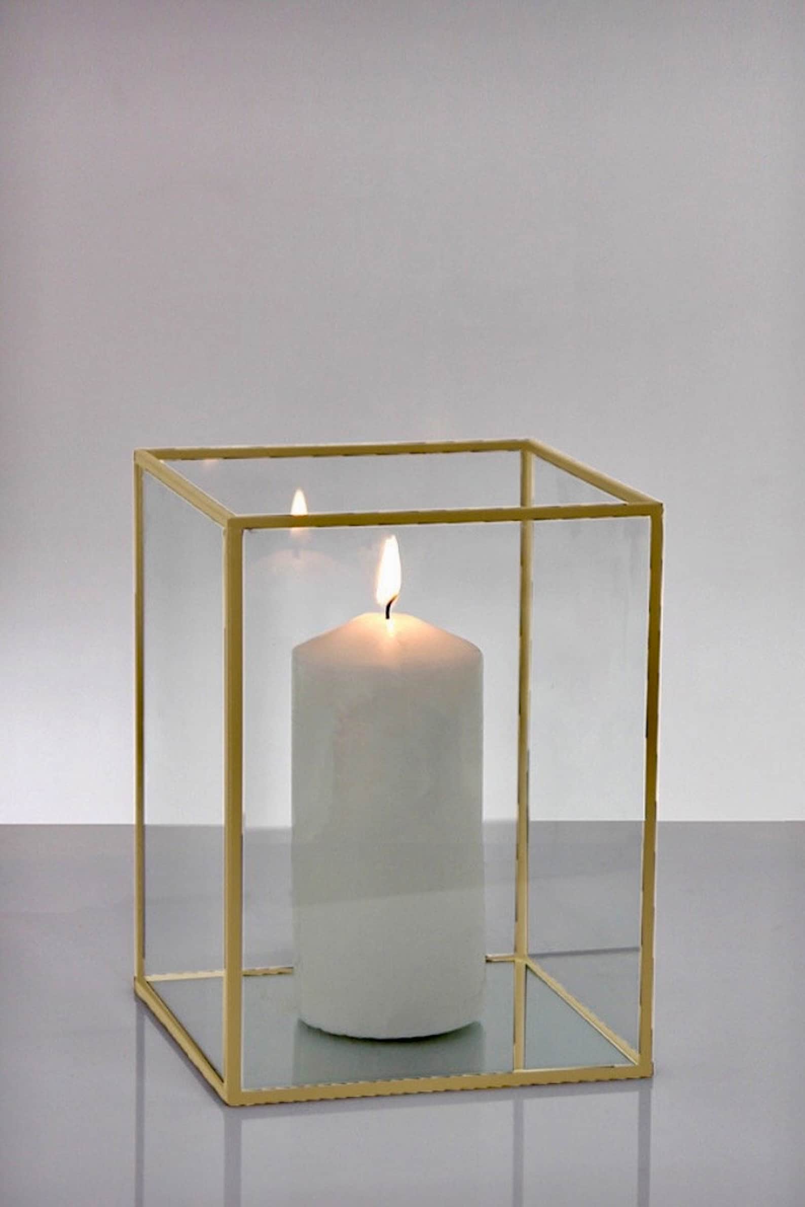 HURRICANE CANDLE LANTERNS Square Glass Candle Holder - Etsy