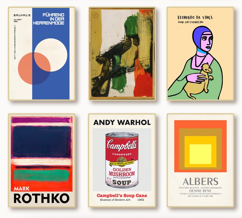 20 Posters, Rothko, Matisse, Hirst, Chillido, Ellsworth Kelly, Joan ...