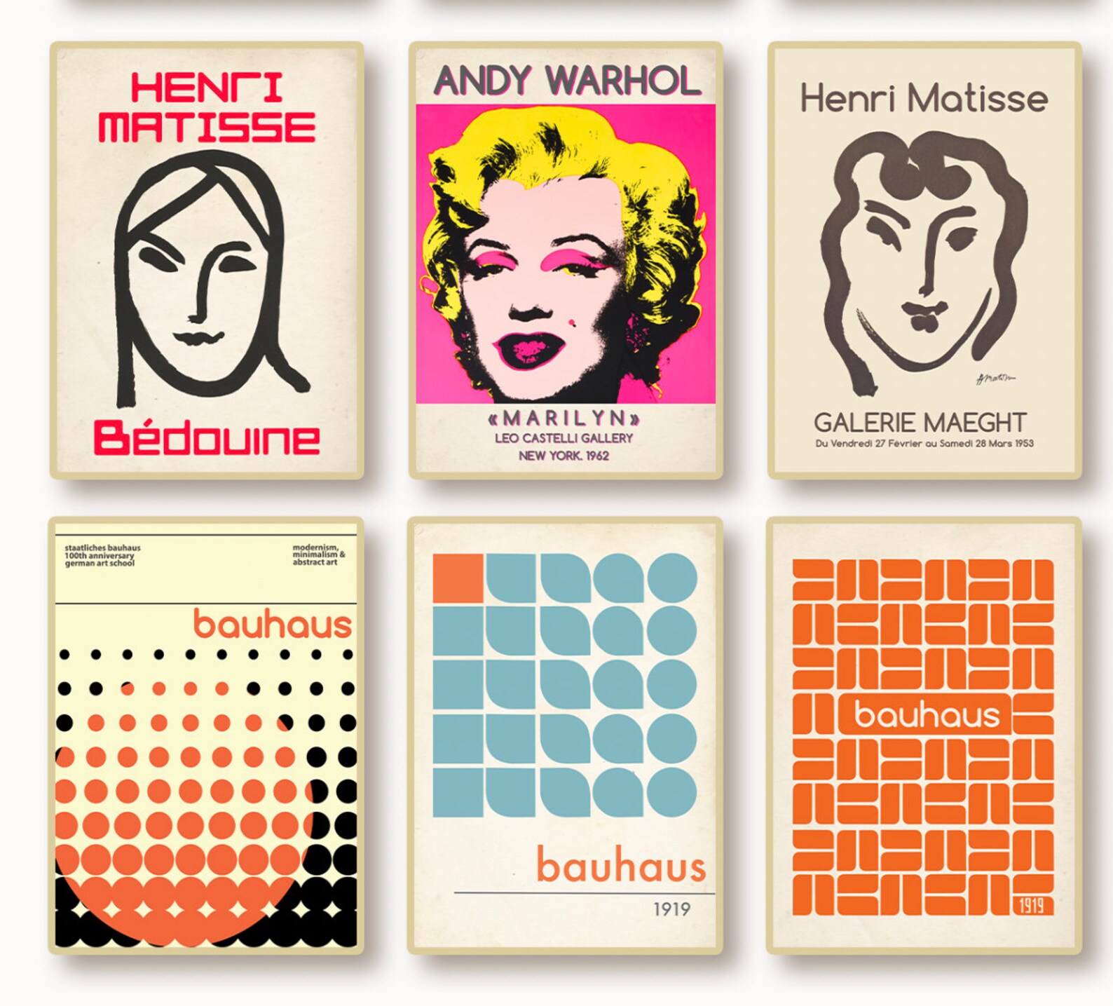 25 Posters, Matisse, Kandinsky, Love, Paul Kliy, Cat, Boho, Chillida ...