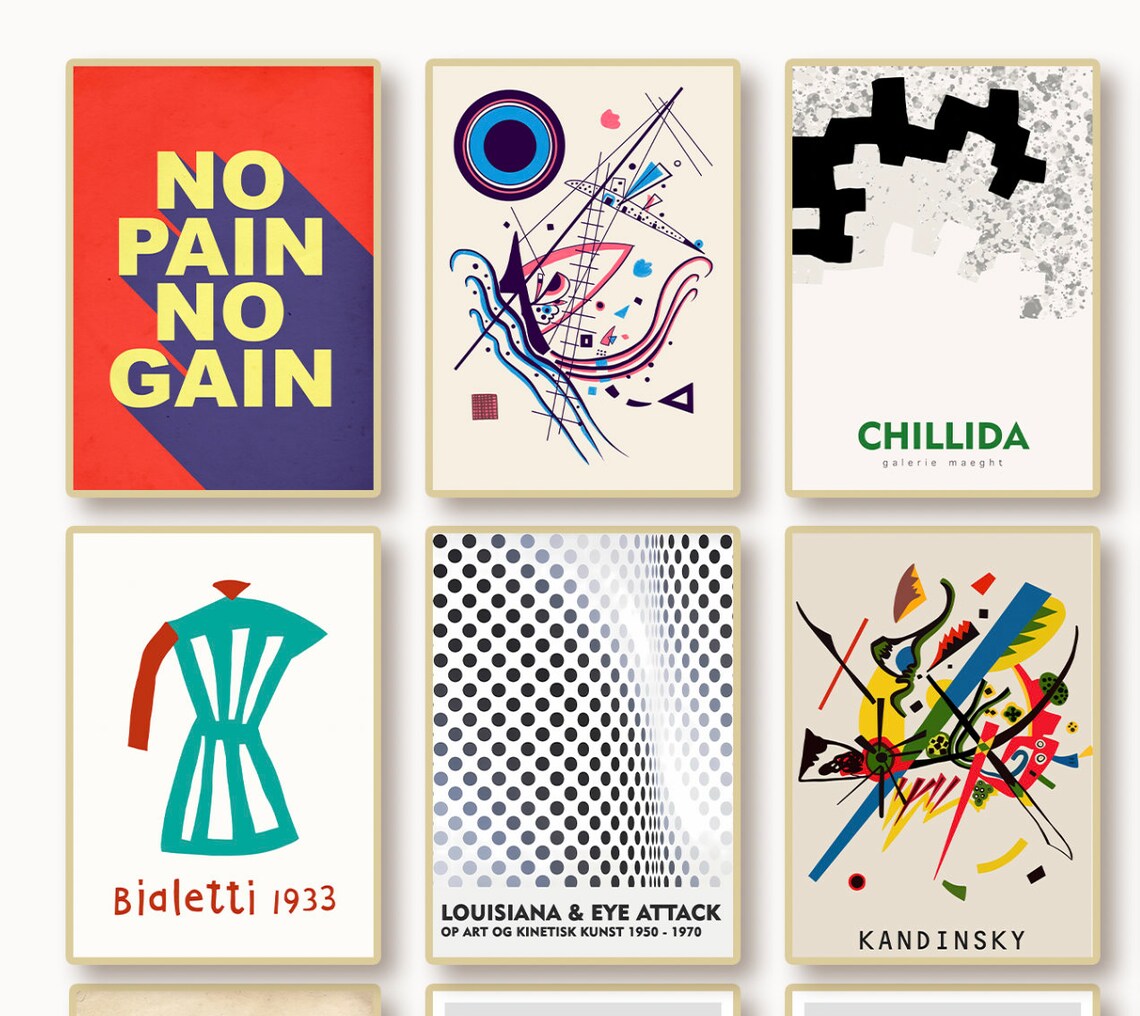 25 Posters, Matisse, Kandinsky, Love, Paul Kliy, Cat, Boho, Chillida ...