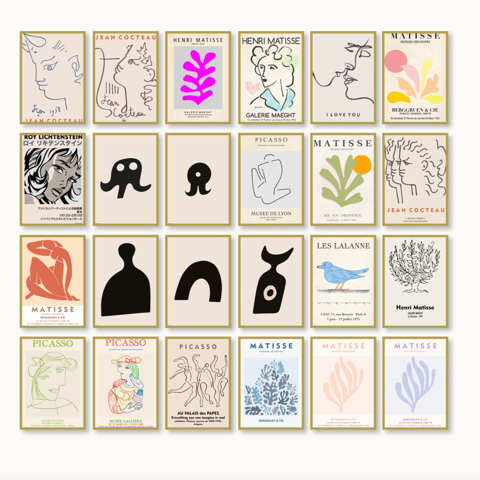 25 Posters Jean Cocteau Matisse Love Minimalism - Etsy