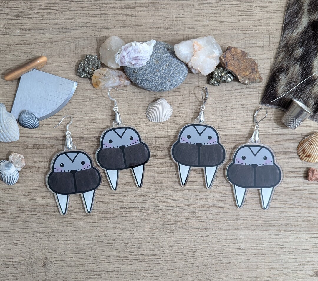 Inuit Earrings Tattoo Walrus Large Silver Female Indigenous Owned Shops ...