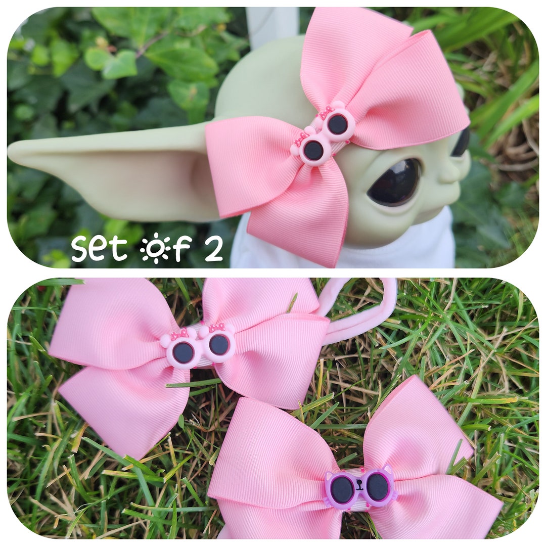 Set of 2 Sunglasses Bow, Reborn Doll Bow, Baby Yoda Bow, Yoda Doll Bow ...