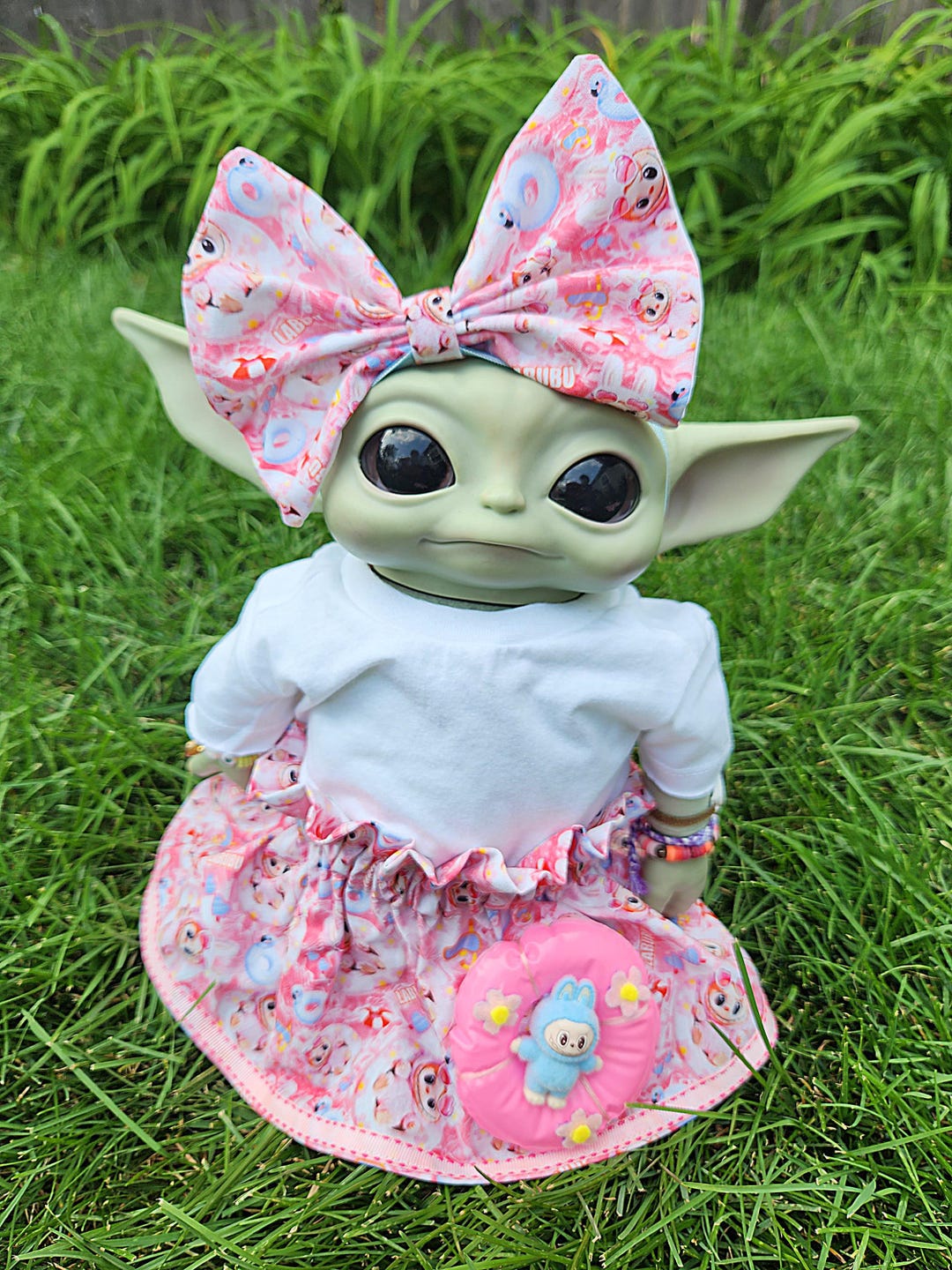 Splish Splash Bubu Skirt & Bow Set, Baby Yoda Clothes, Doll Clothes ...