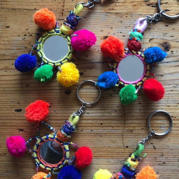 Pom Pom Keyring - Etsy UK