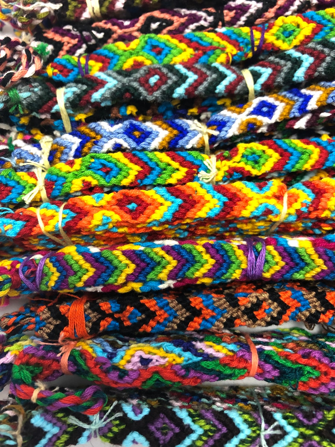 Bundle of Bracelets! Guatemalan Folk Traditional Handmade, Rainbow ...