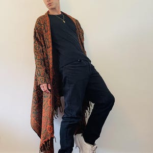 Women's Winter Wrap Jacket Paisley Alternative Festival Hippie Cardigan ...