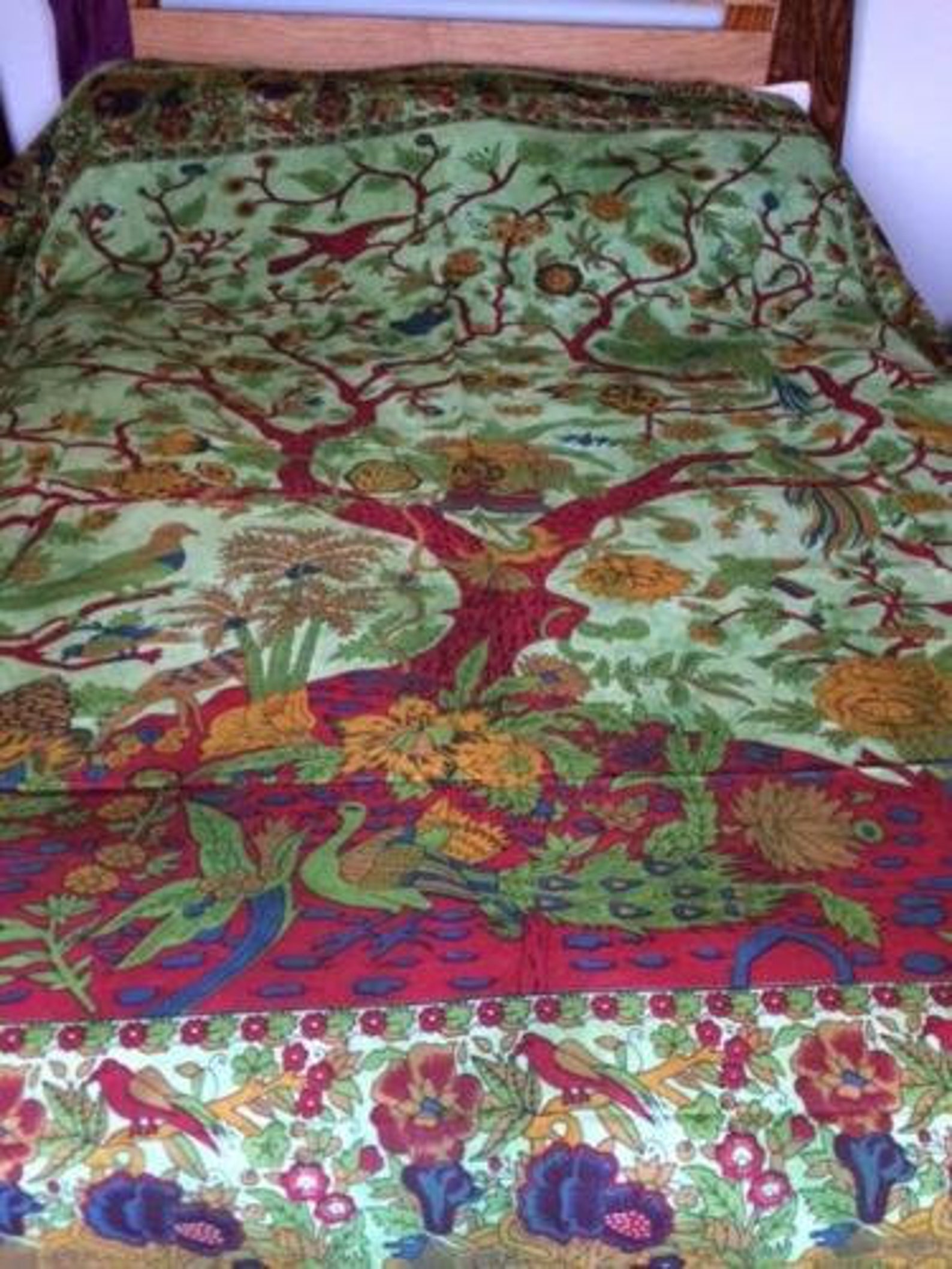 Tree of Life Print Printed Double Cotton Indian Bedspread - Etsy