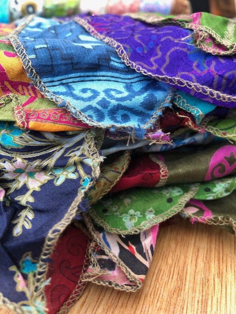 Colourful Indian Recycled Sari SILK Scarf Shawl Unique Scarves Ethnic ...