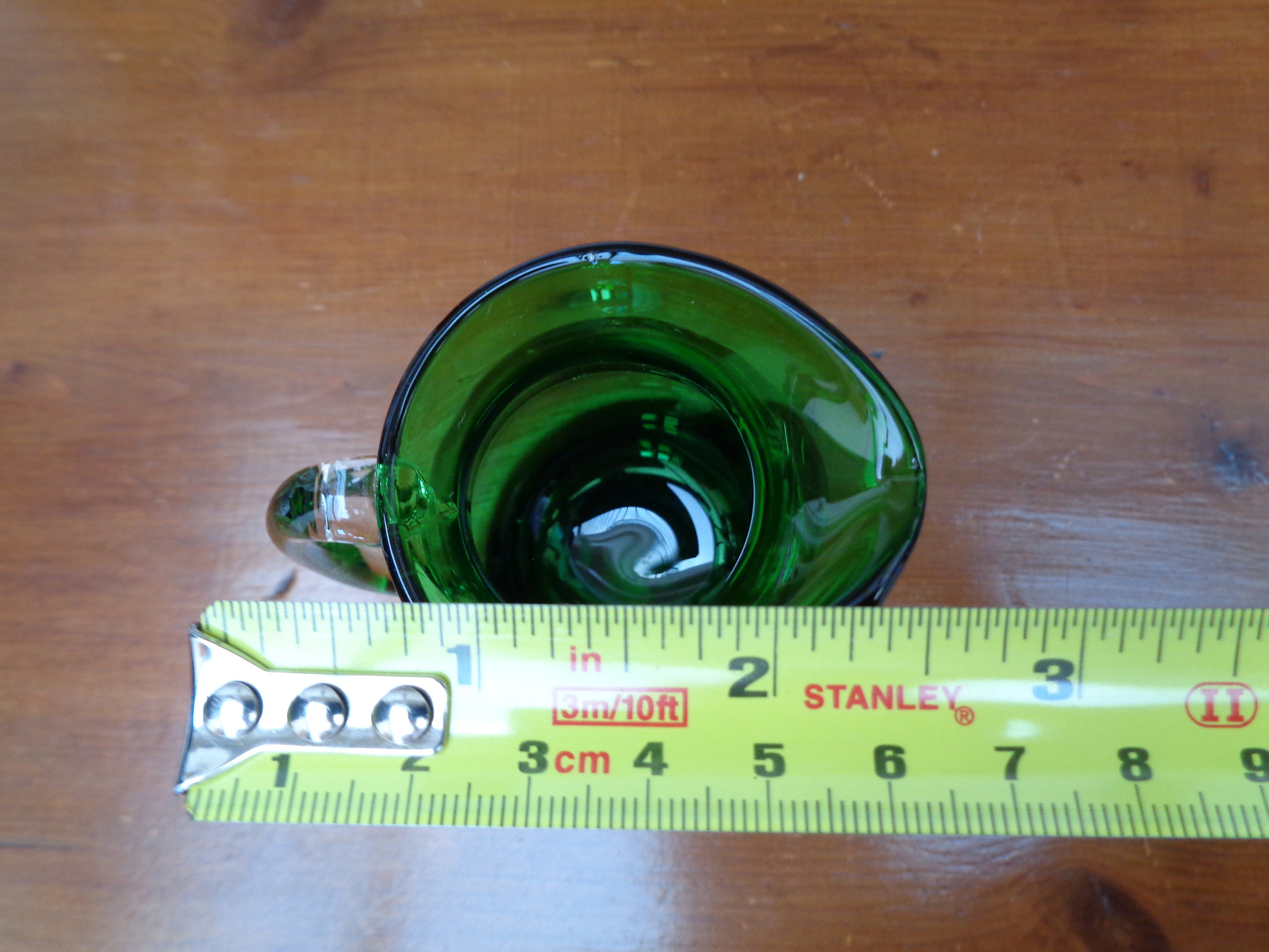 Green Glass Jug Vintage Handblown Small Emerald Green Glass - Etsy UK