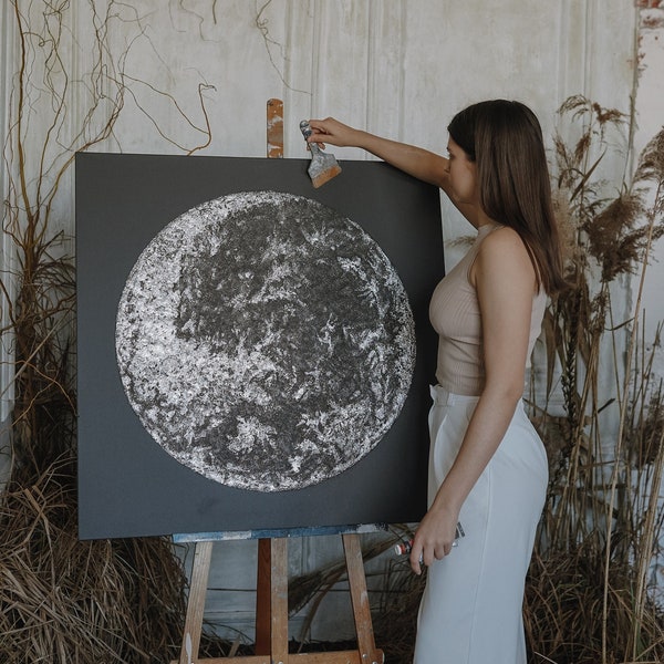 Moon Painting - Etsy