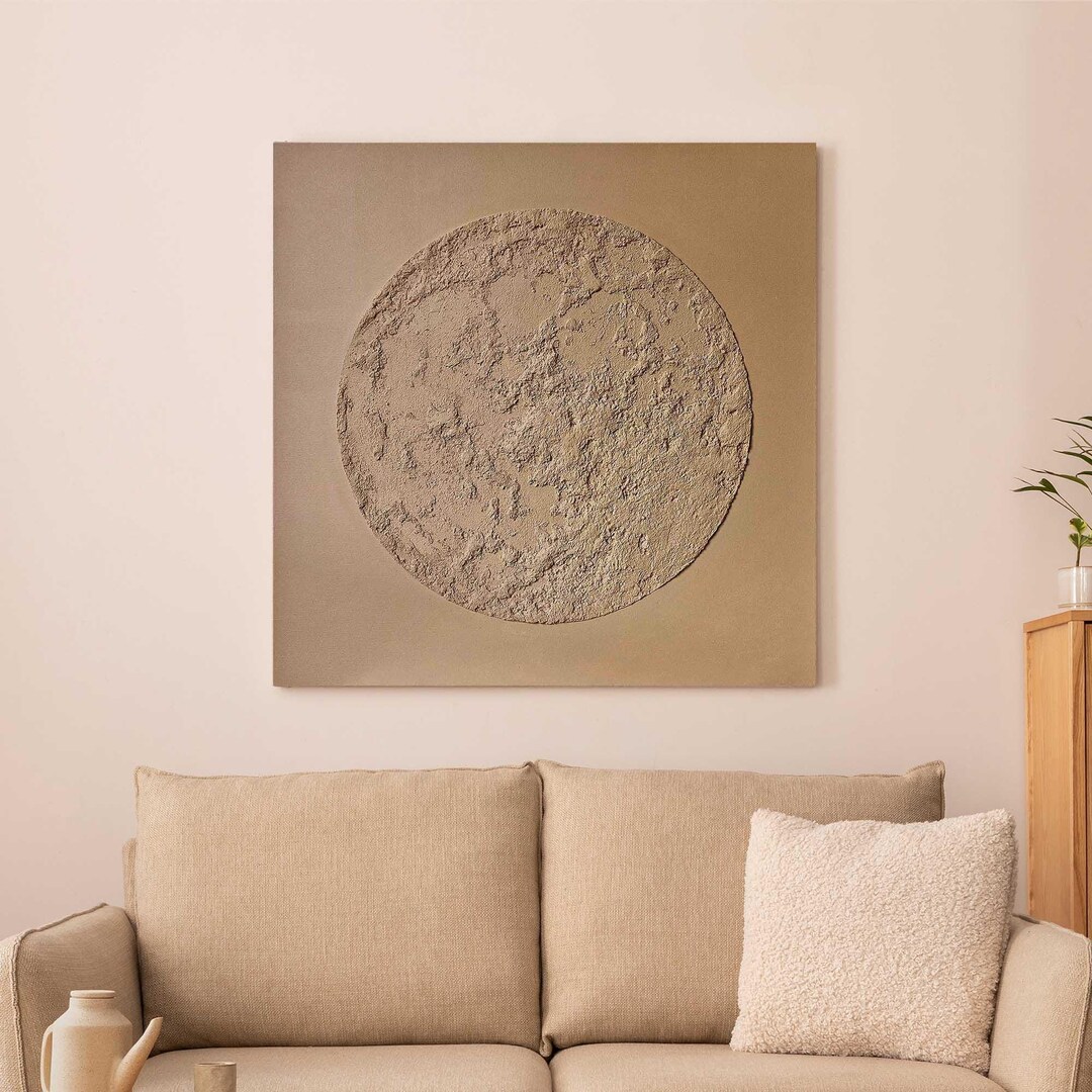 Moon Painting Canvas | Moon Painting Acrylic Beige | Abstract Moon ...
