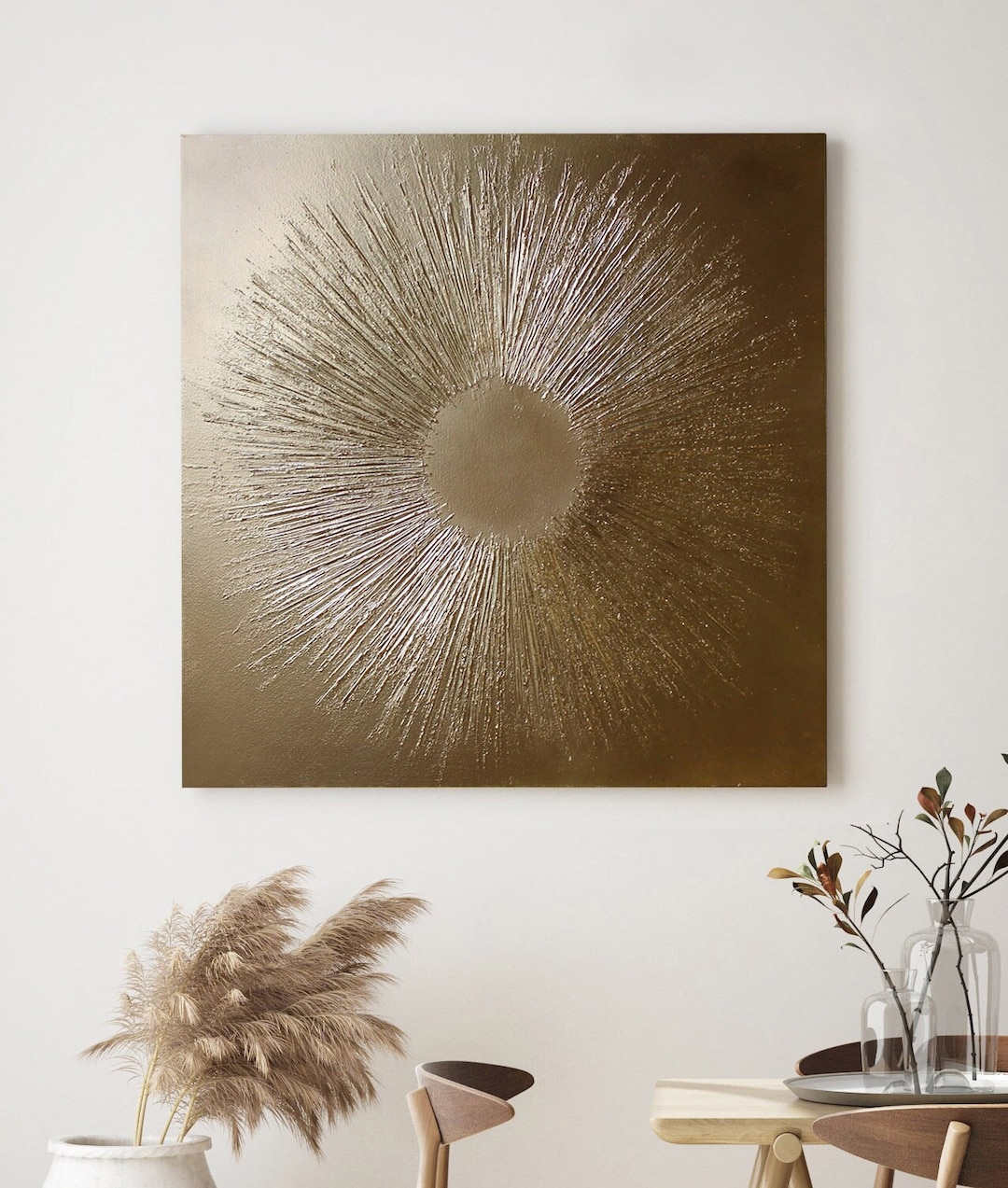 Golden Art | Sun Abstract Painting | Golden Sun Texture Painting ...