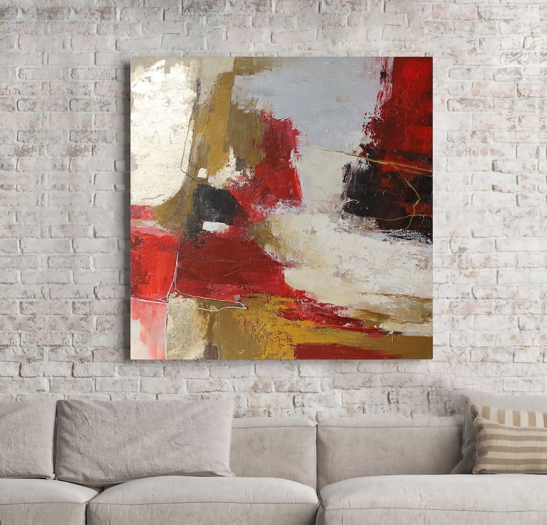 Red and Gold Art | Reddish and Gold Art Work | Burgundy Gold Art | Red ...