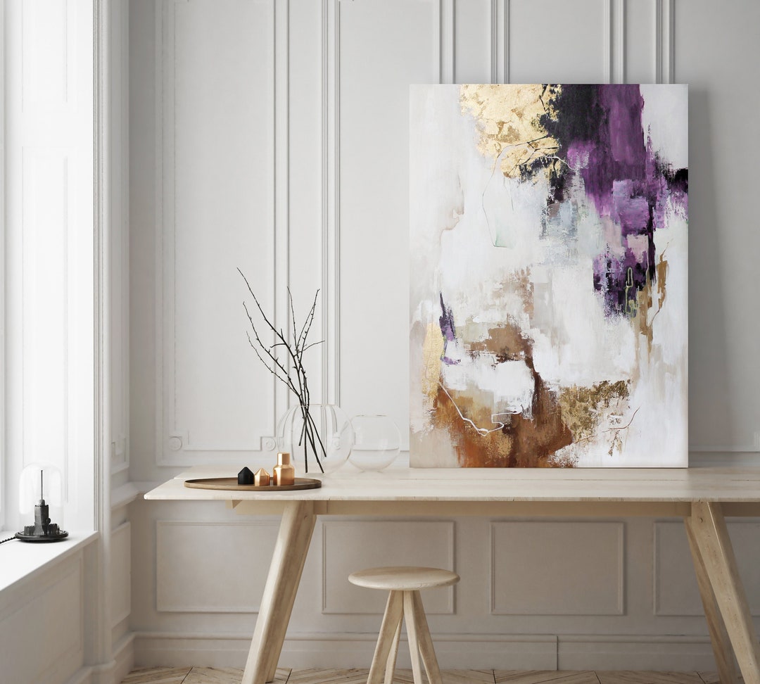 Purple Abstract Painting | Abstract Purple Wall Art | Purple Painting ...