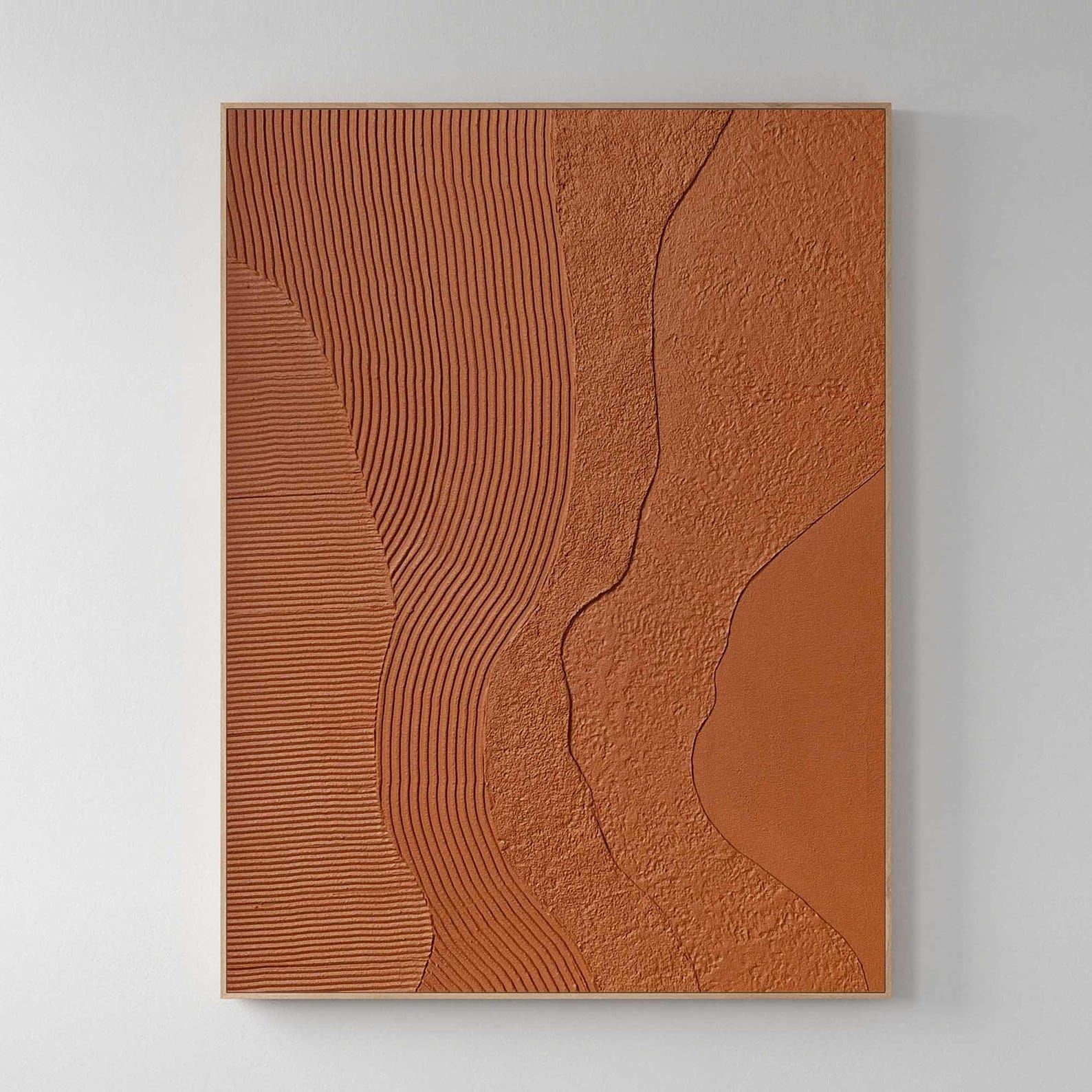 Terracotta Textured Abstract Painting | Scandinavian Wall Art ...