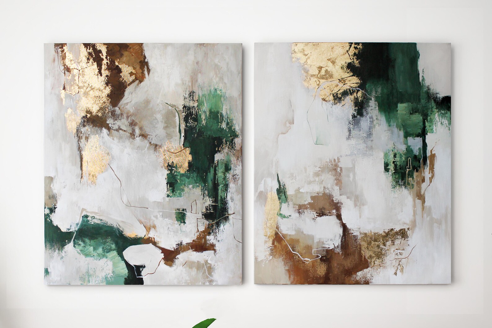 Print Abstract Green Gold Poster Gold Green Wall Art Original - Etsy