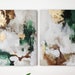 Print Abstract Green Gold Poster Gold Green Wall Art Original Print Set ...