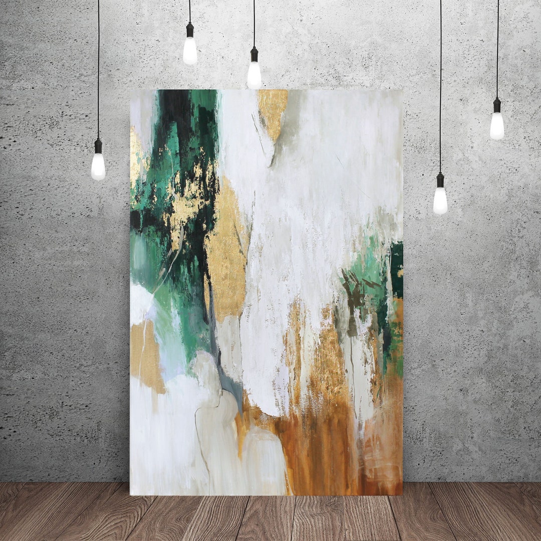 Green Gold Abstract Green and Gold Painting Painting Abstract Canvas ...