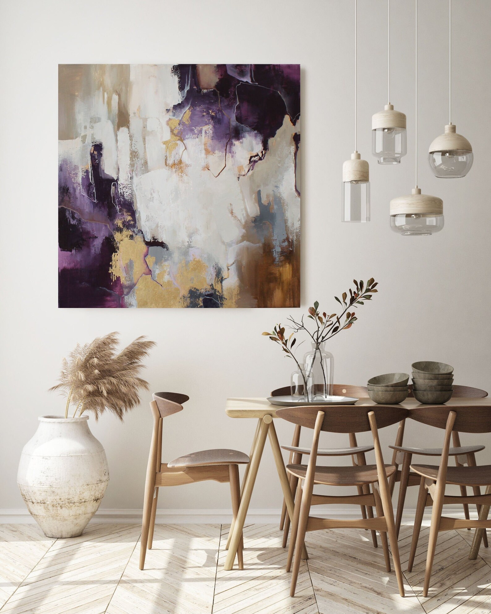 Purple Abstract Painting | Purple Abstract Art | Purple Gold Painting ...