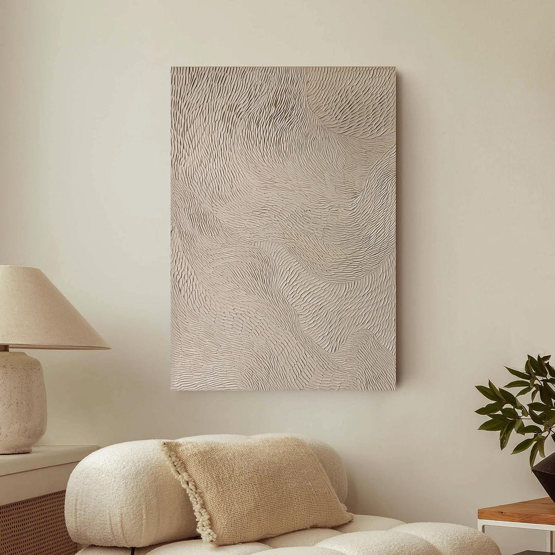 Textured Abstract Beige Painting | Beige Textured Wall Art | Acrylic ...