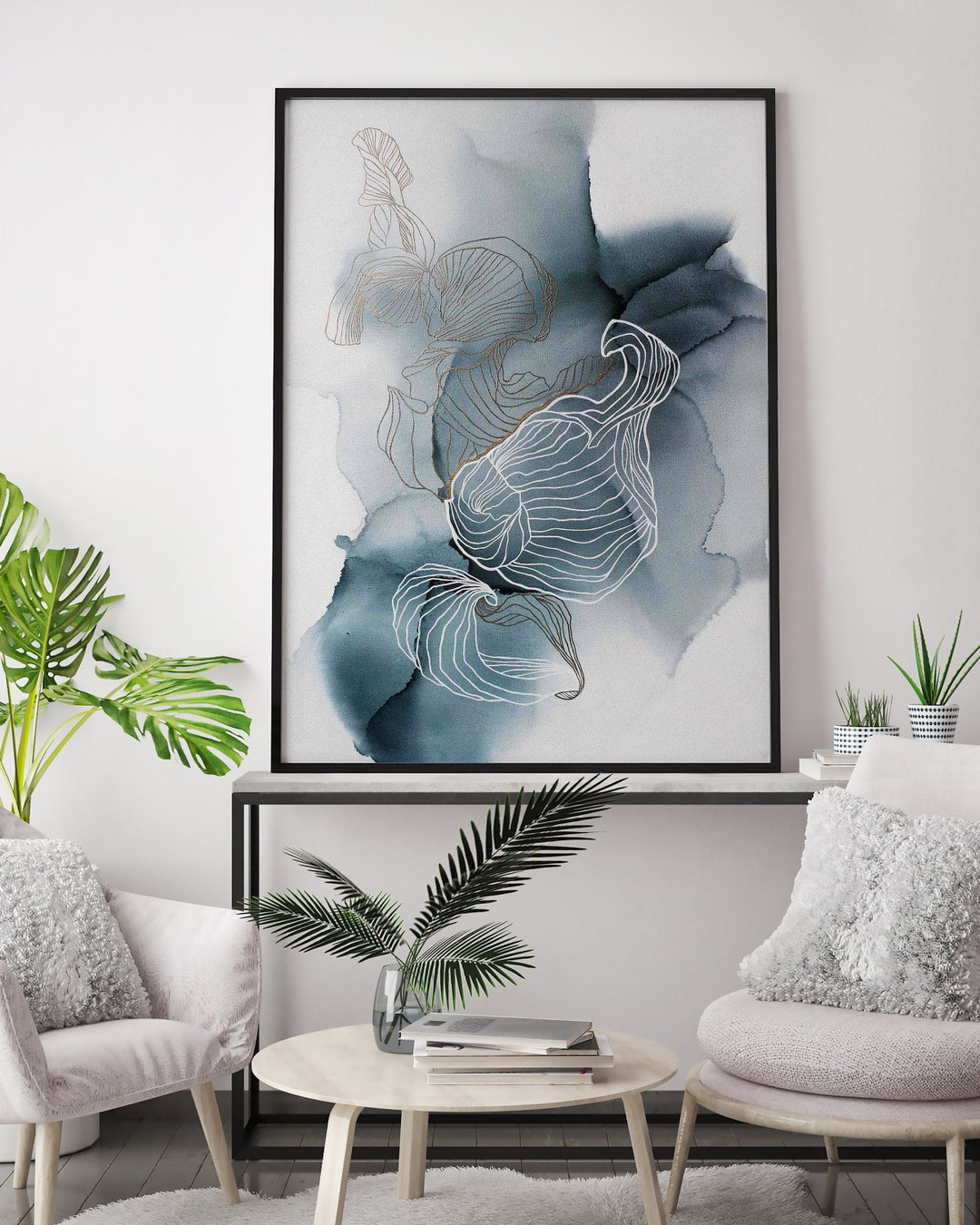 Alcohol Ink Art | Blue Ink Artwork | Original Ink Art | Ink Painting ...