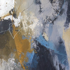 Navy Abstract Painting | Navy Abstract Canvas | Navy Wall Art Original ...