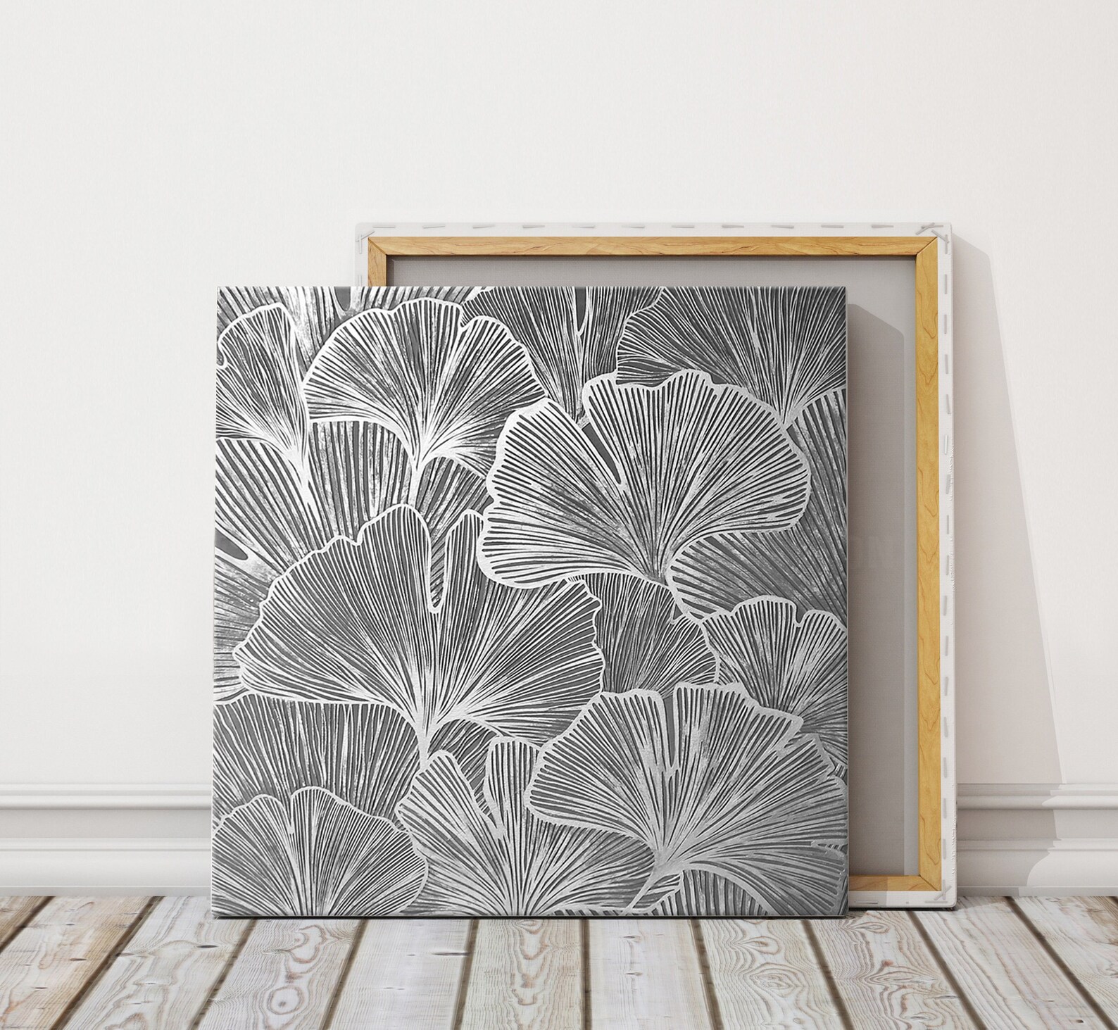 Ginkgo Original Art | Ginkgo Wall Art | Ginkgo Painting | Silver Leaf ...