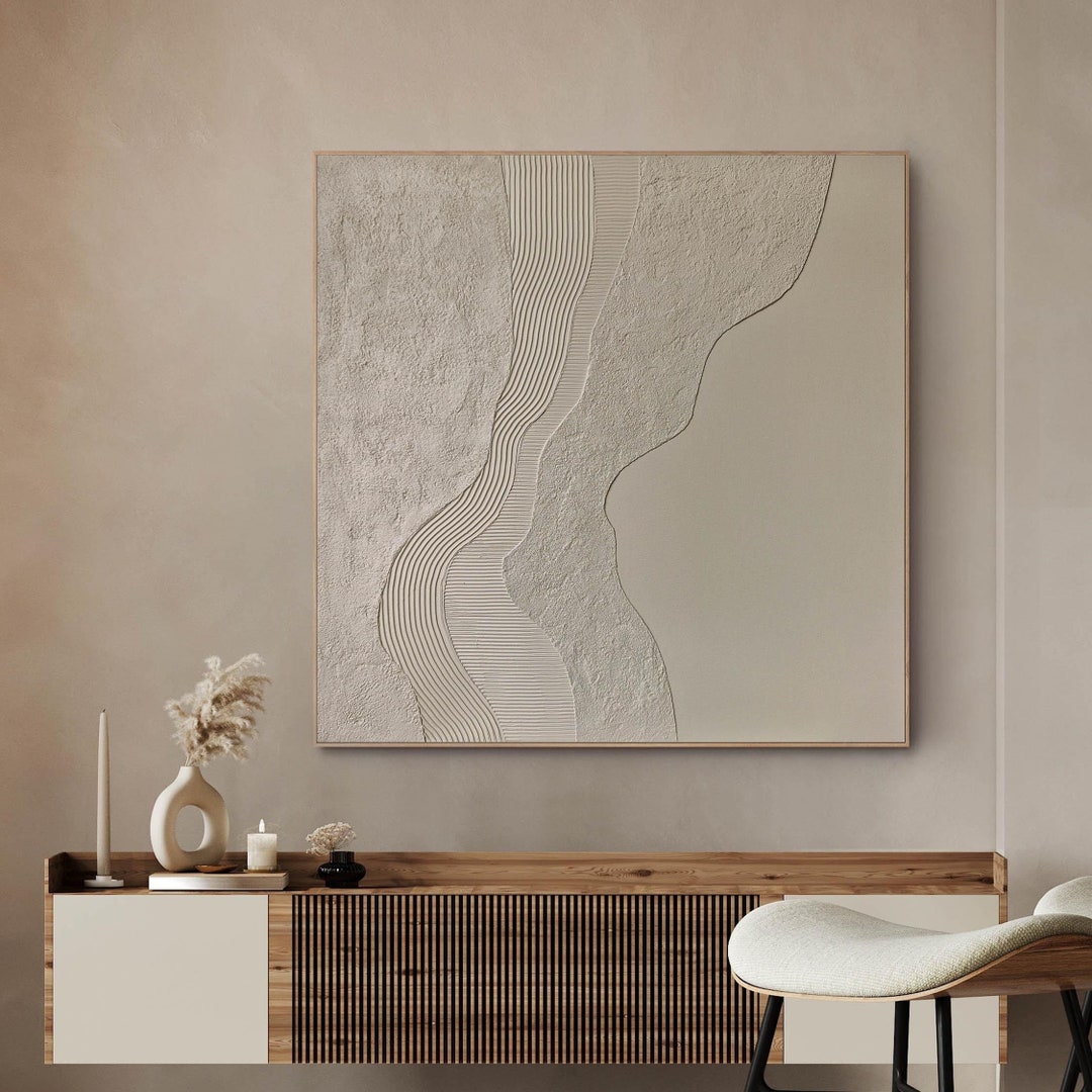 Gray Textured Abstract Painting | Textured Painting | Scandinavian Wall ...