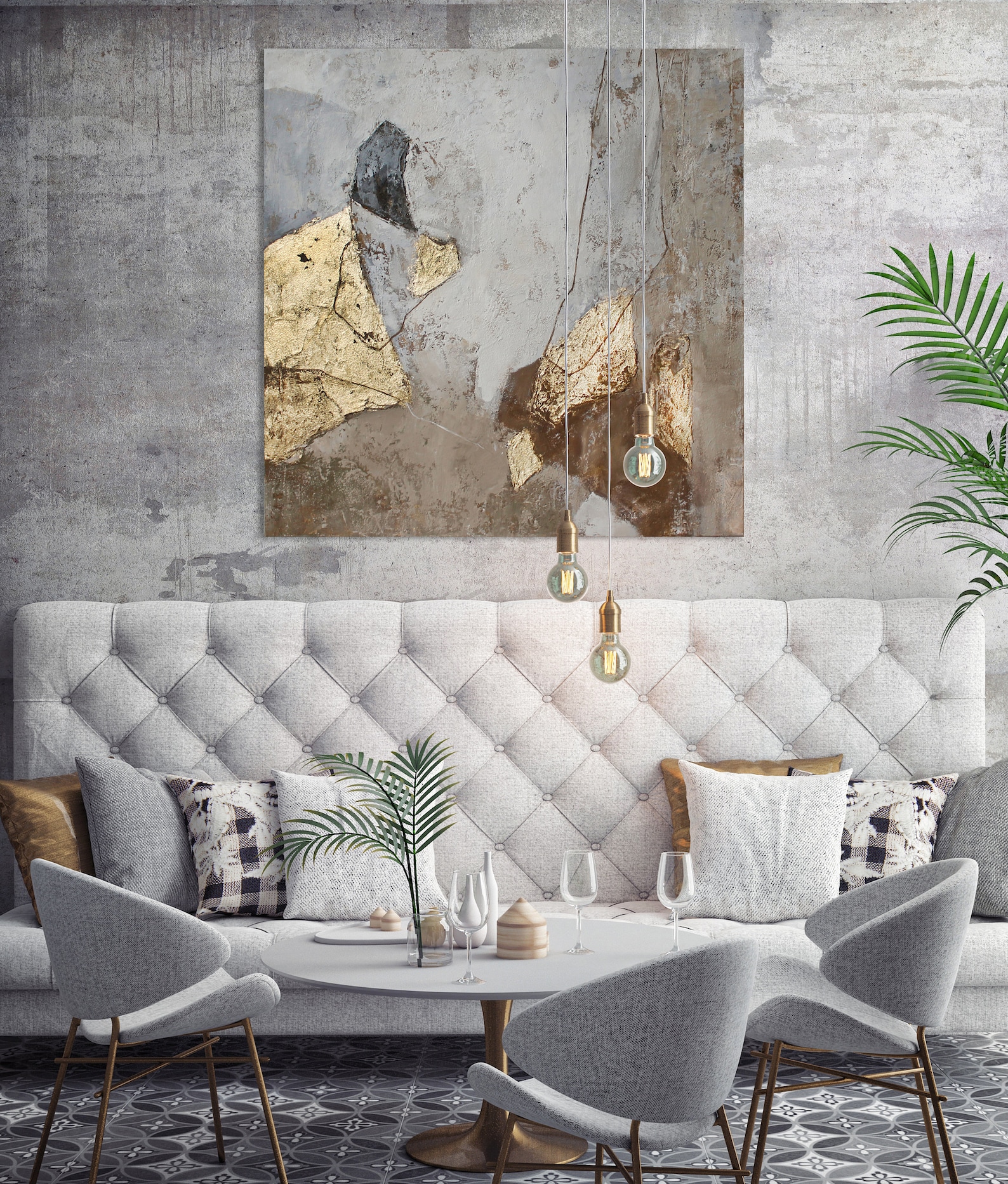 Beige Gold Abstract Painting | Cream Gold Grey Abstract Art | Large ...