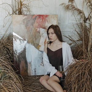 Painting Brown Silver Art | Rust Grey Artwork | Brown Abstract | Brown ...