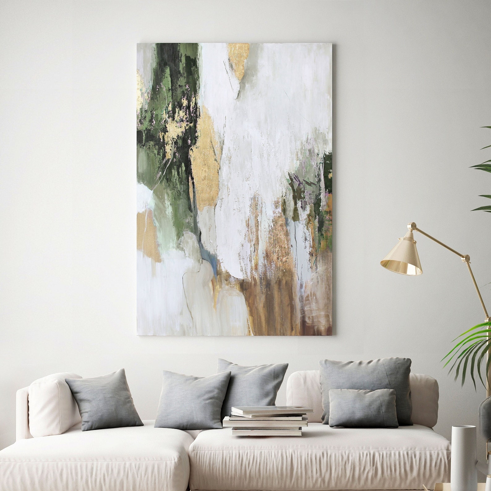 Sage Green Canvas | Abstract Sage Green Wall Art | Acryliс Green Wall ...